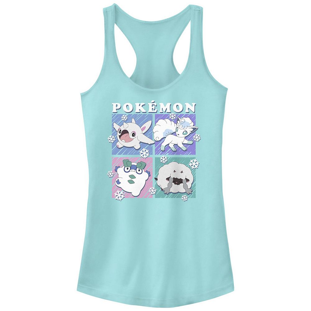 Juniors' Pokemon Ice Block Characters Racerback Tank Top