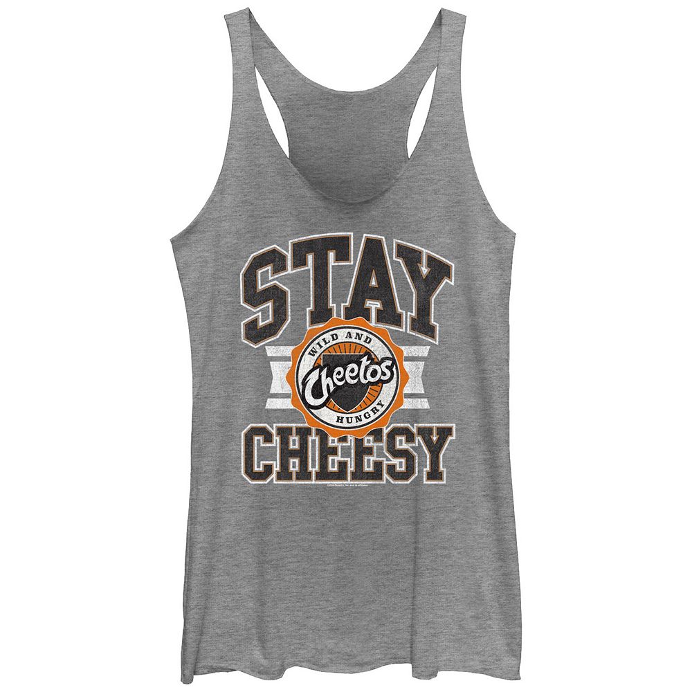 Juniors' Cheetos Stay Cheesy Racerback Tank Top