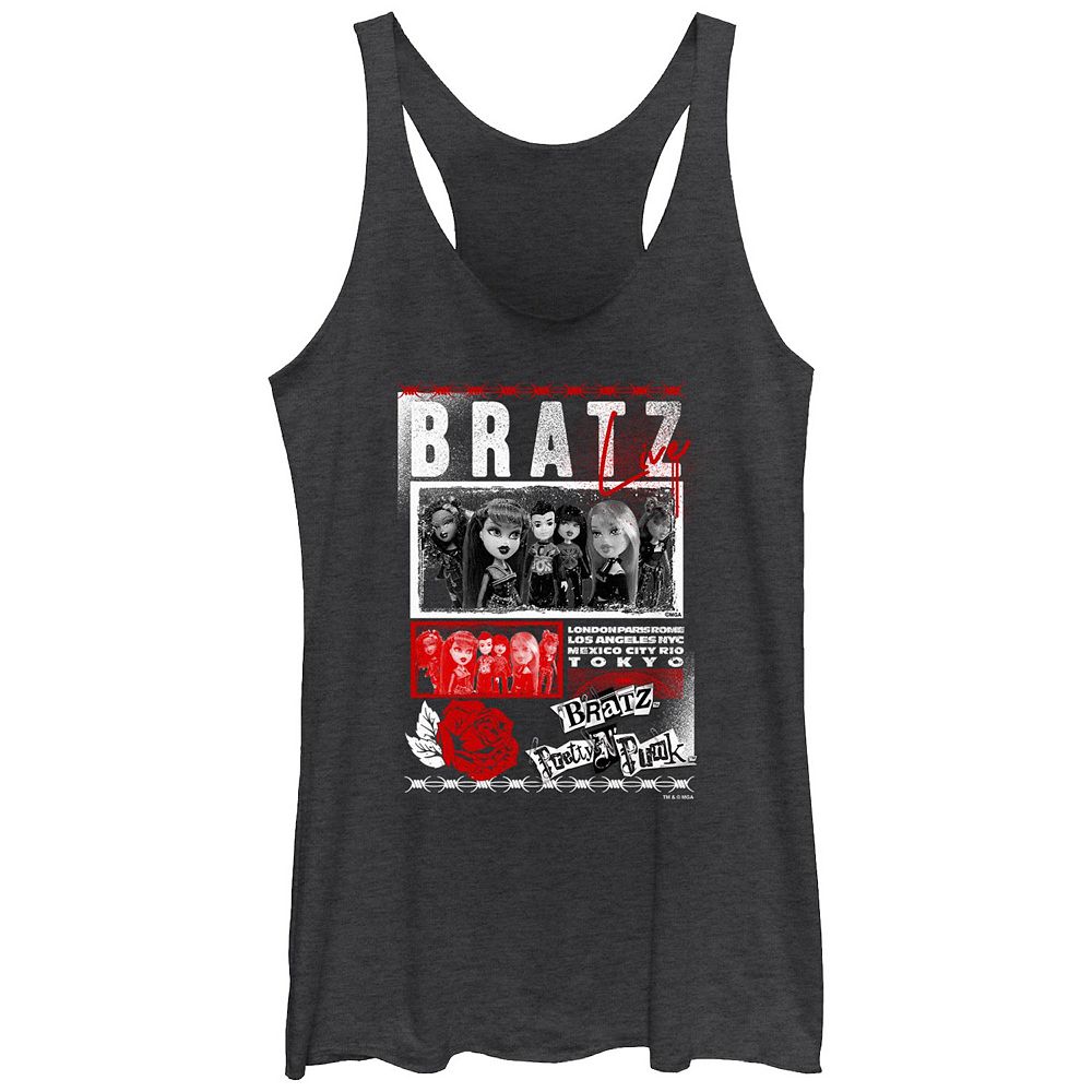 Juniors' Bratz Live Pretty And Punk Racerback Tank Top