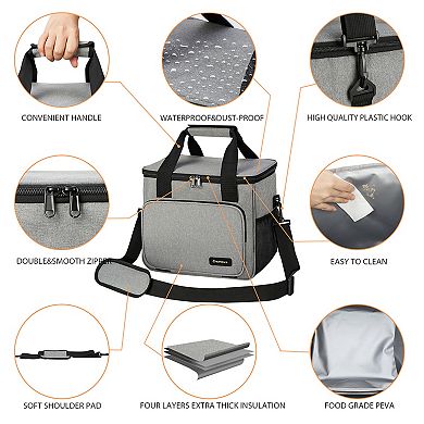 Insulated Lunch Bag Lightweight Insulated Lunch Tote with Adjustable ...