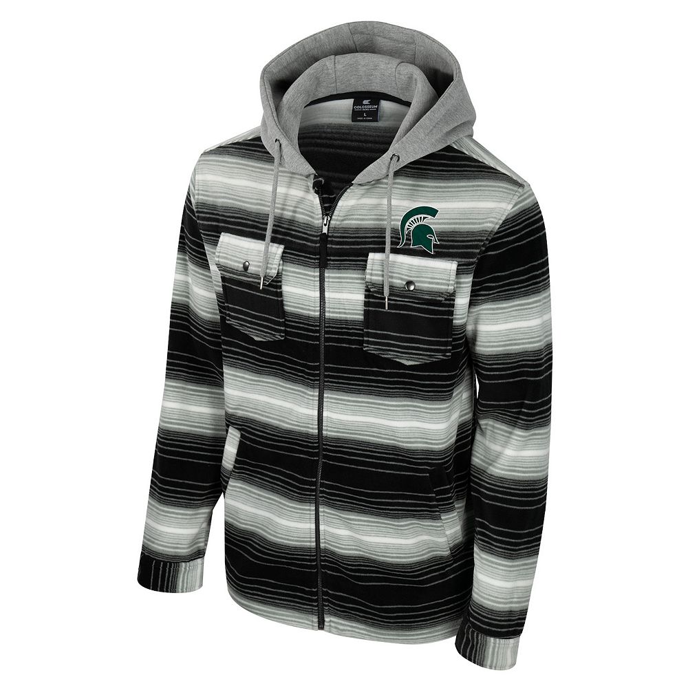 Men's Michigan State Spartans Great Outdoors Striped Polar Fleece Jacket