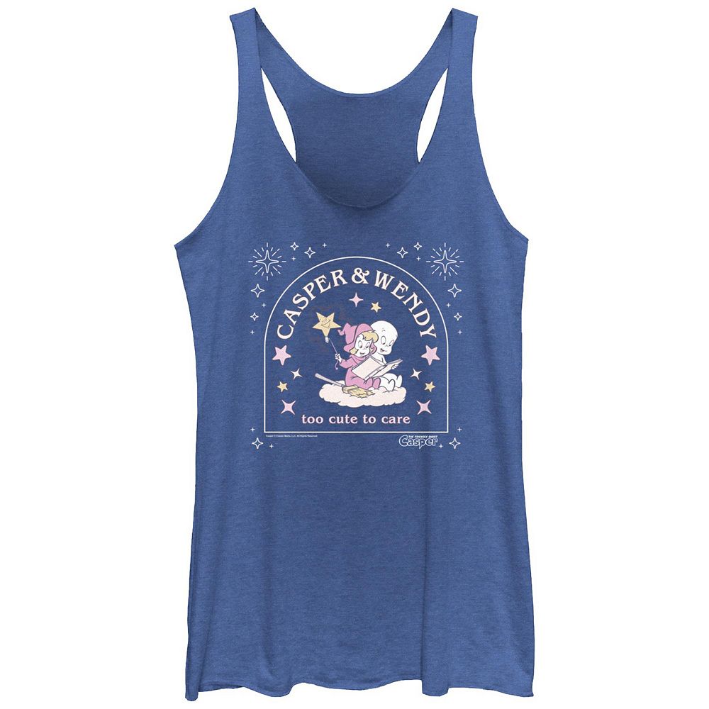 Juniors' Casper The Friendly Ghost And Wendy Too Cute To Care Racerback ...