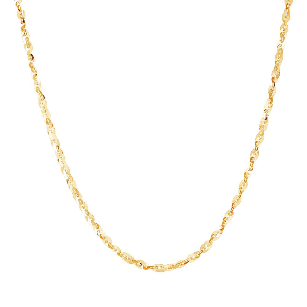 Everlasting Gold 10k Gold 3 mm Solid Cleo Chain Necklace