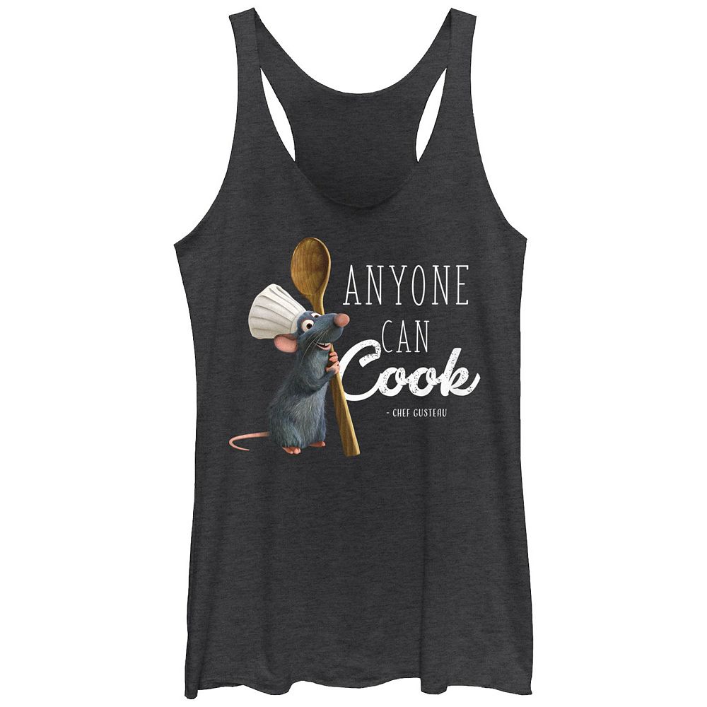 Disney / Pixar's Ratatouille Anyone Can Cook Quote Juniors' Racerback ...