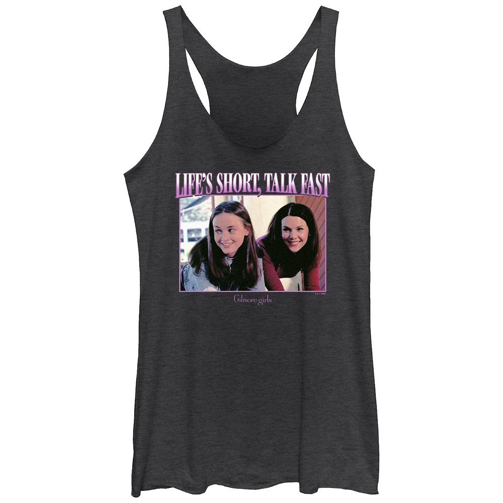 Juniors' Gilmore Girls Life's Short Talk Fast Racerback Tank Top