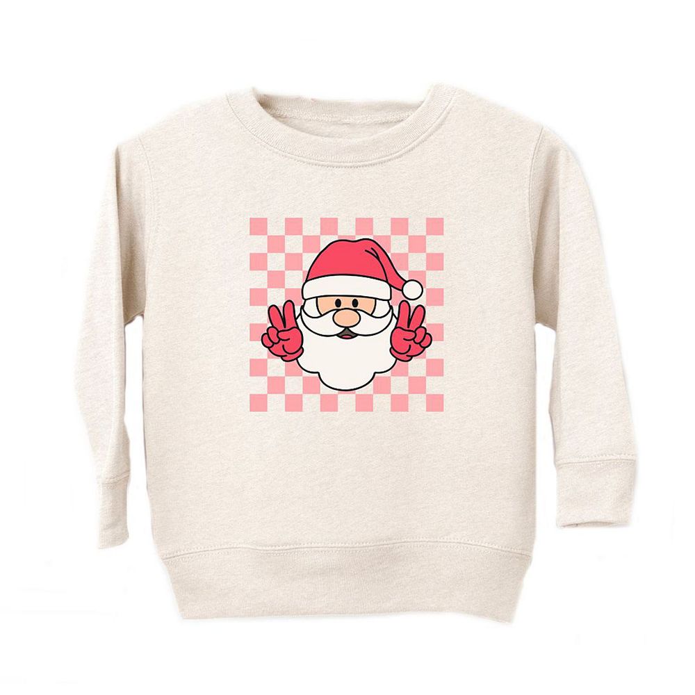 Checkered Santa Toddler Graphic Sweatshirt