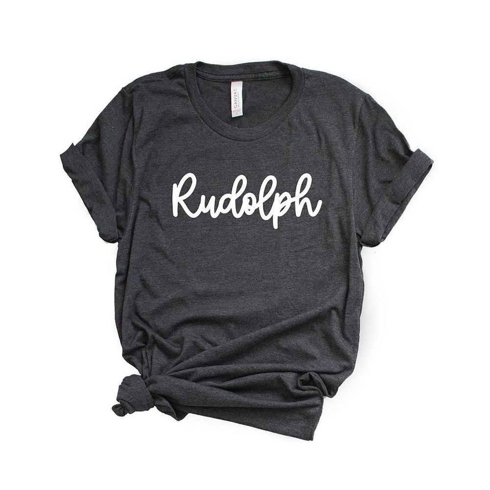 Rudolph Bold Cursive Short Sleeve Graphic Tee
