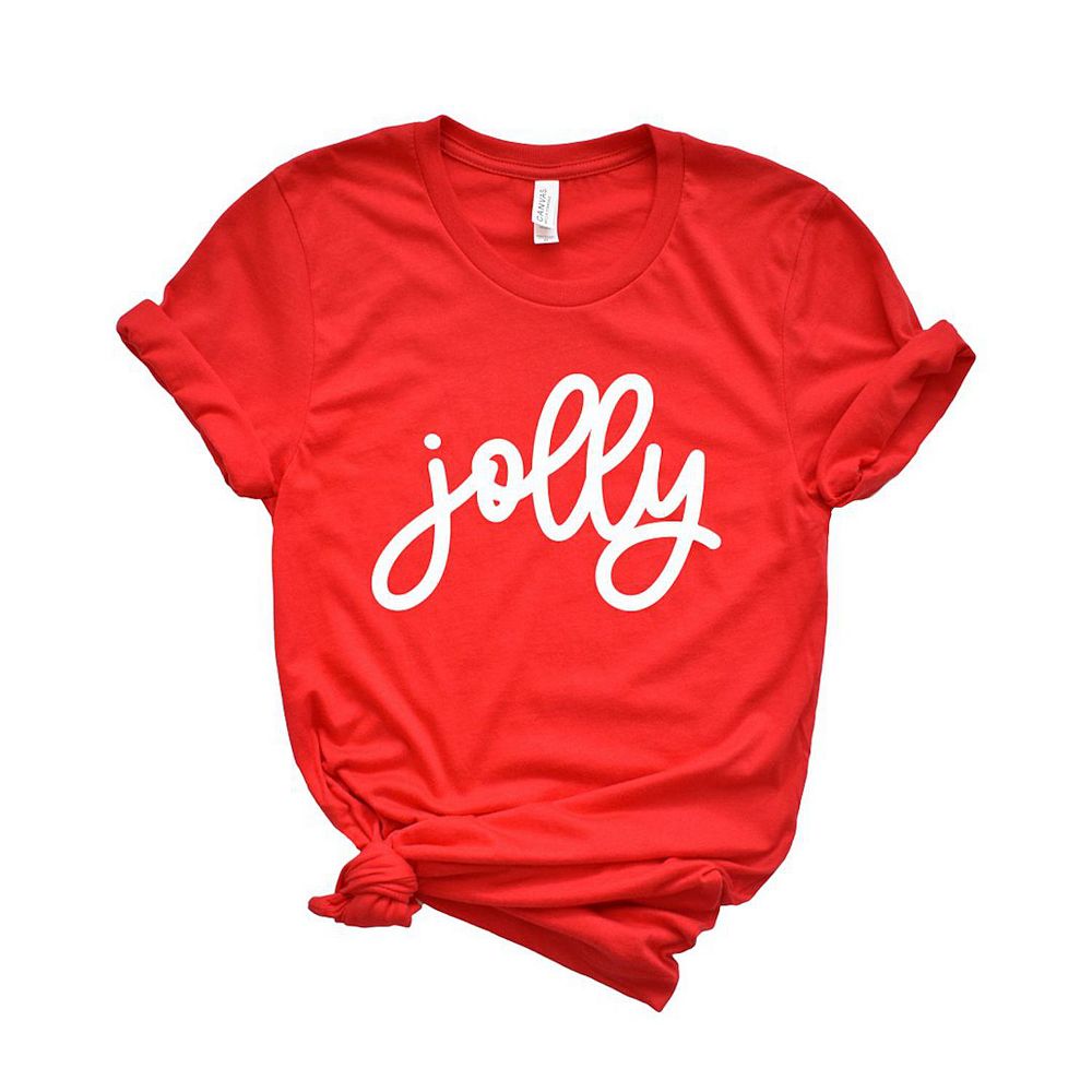 Jolly Bold Cursive Short Sleeve Graphic Tee