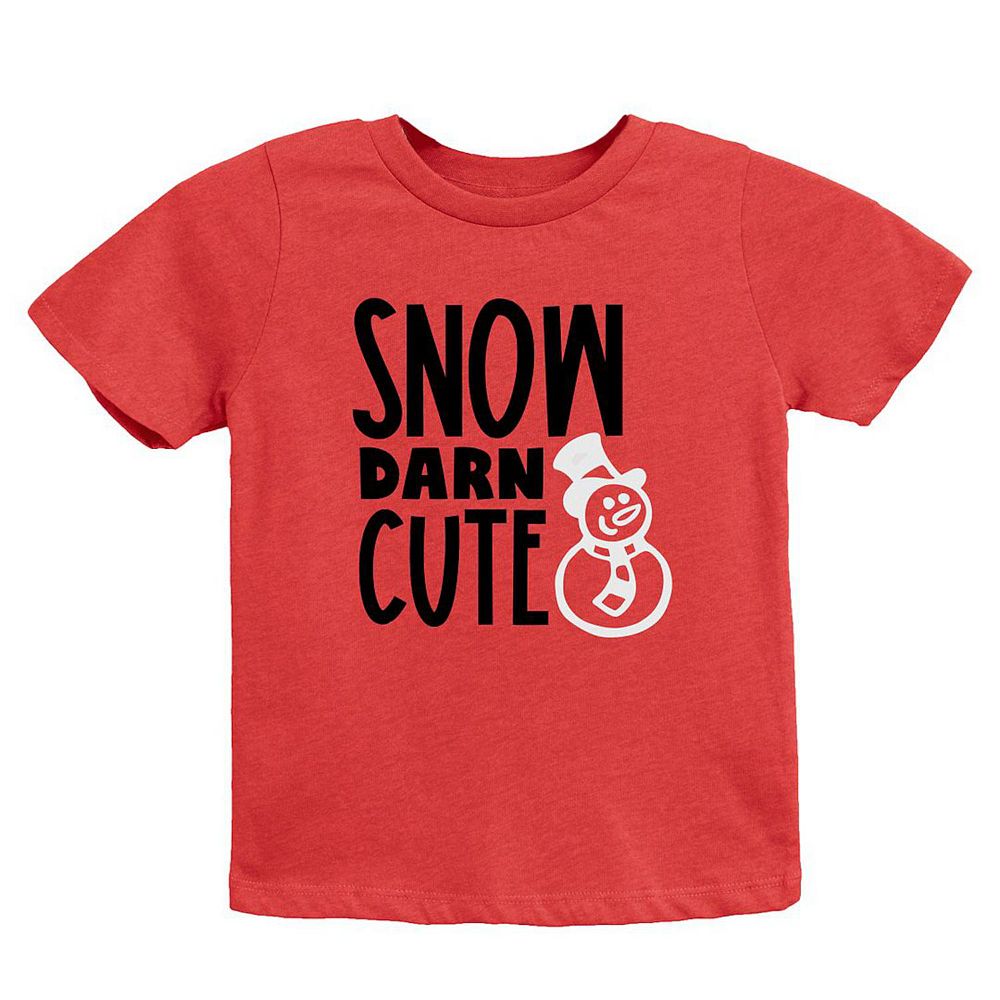 Snow Darn Cute Glitter Toddler Short Sleeve Graphic Tee