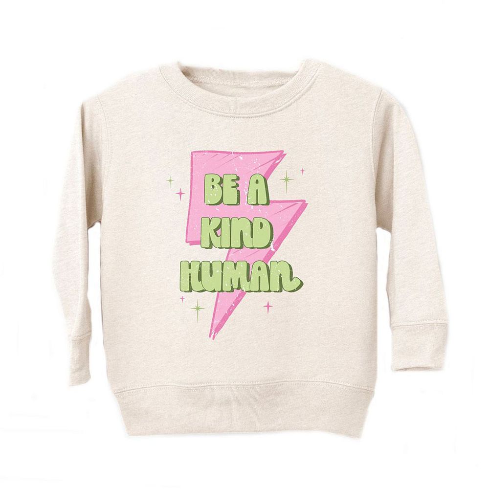 Be A Kind Human Lightning Bolt Toddler Graphic Sweatshirt
