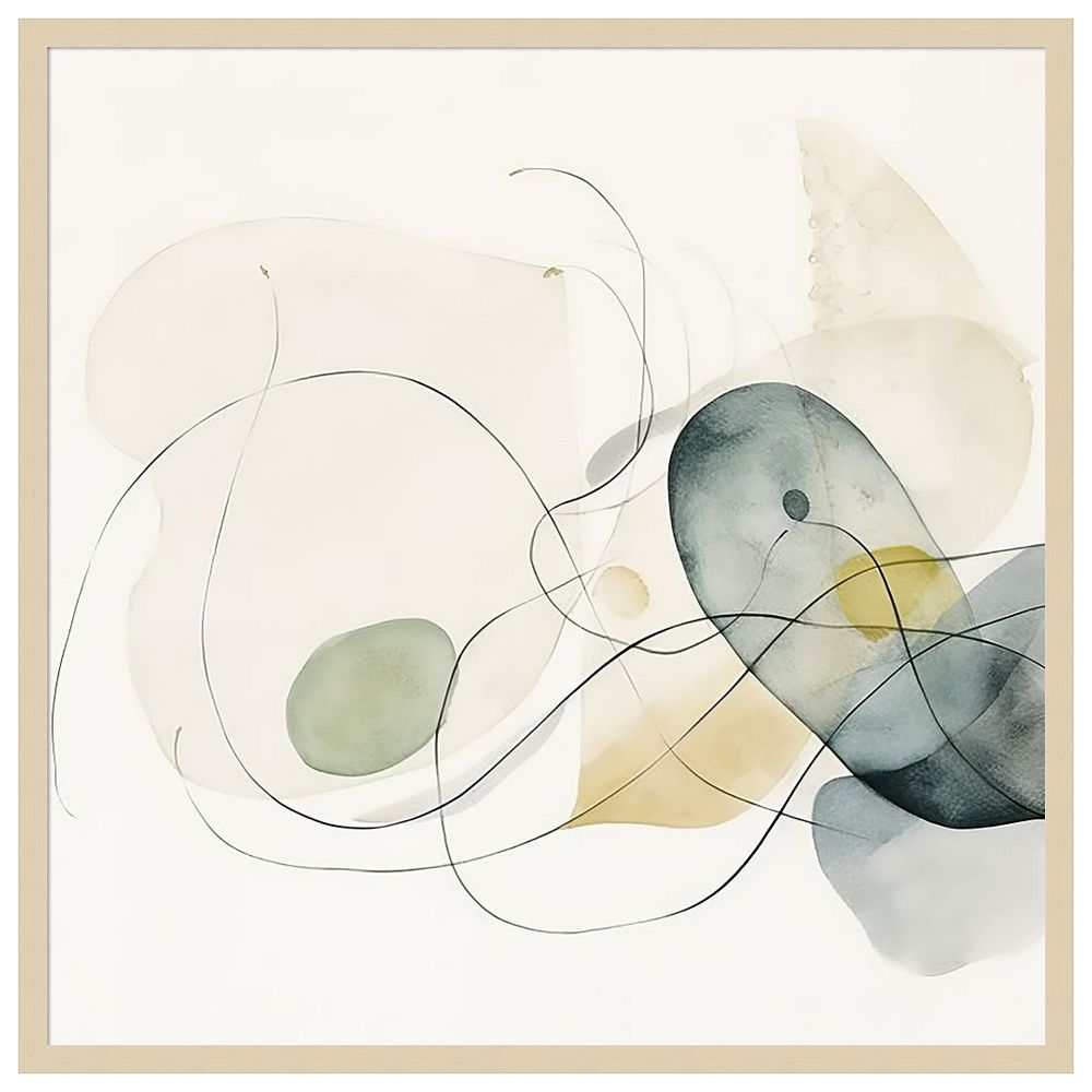 Watercolor Abstract Organic Shapes I by Irena Orlov Wood Framed Wall ...