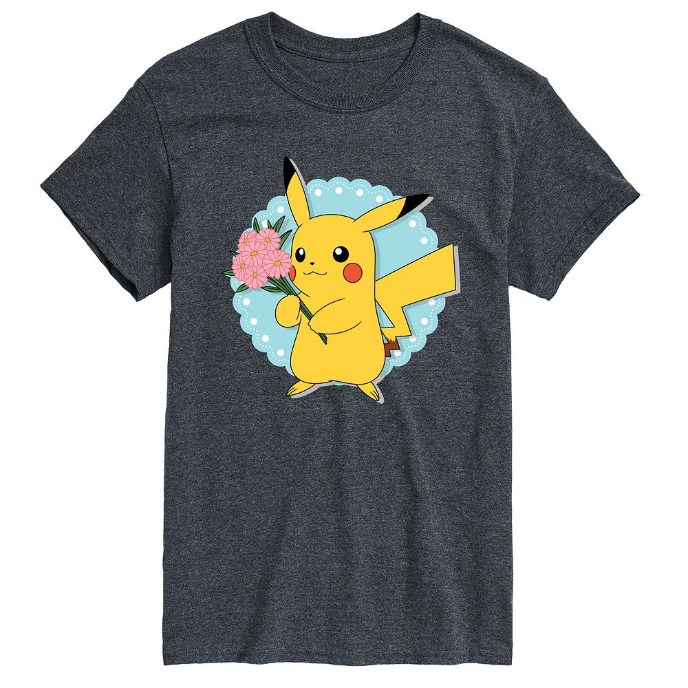 Big & Tall Pokémon Pikachu With Flowers Graphic Tee
