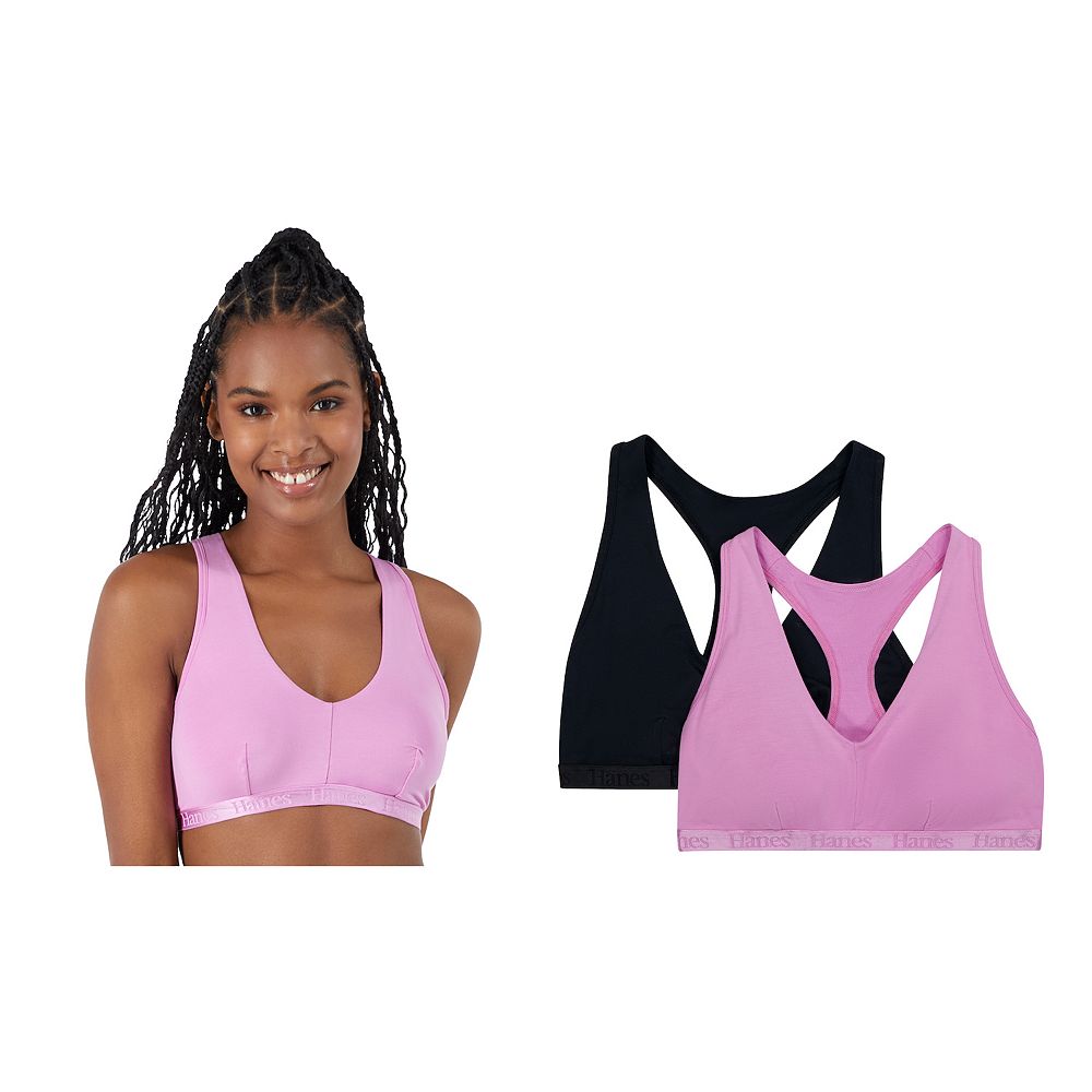 Women's Hanes Ultimate® Originals 2-Pack SuperSoft Racerback Bralette ...