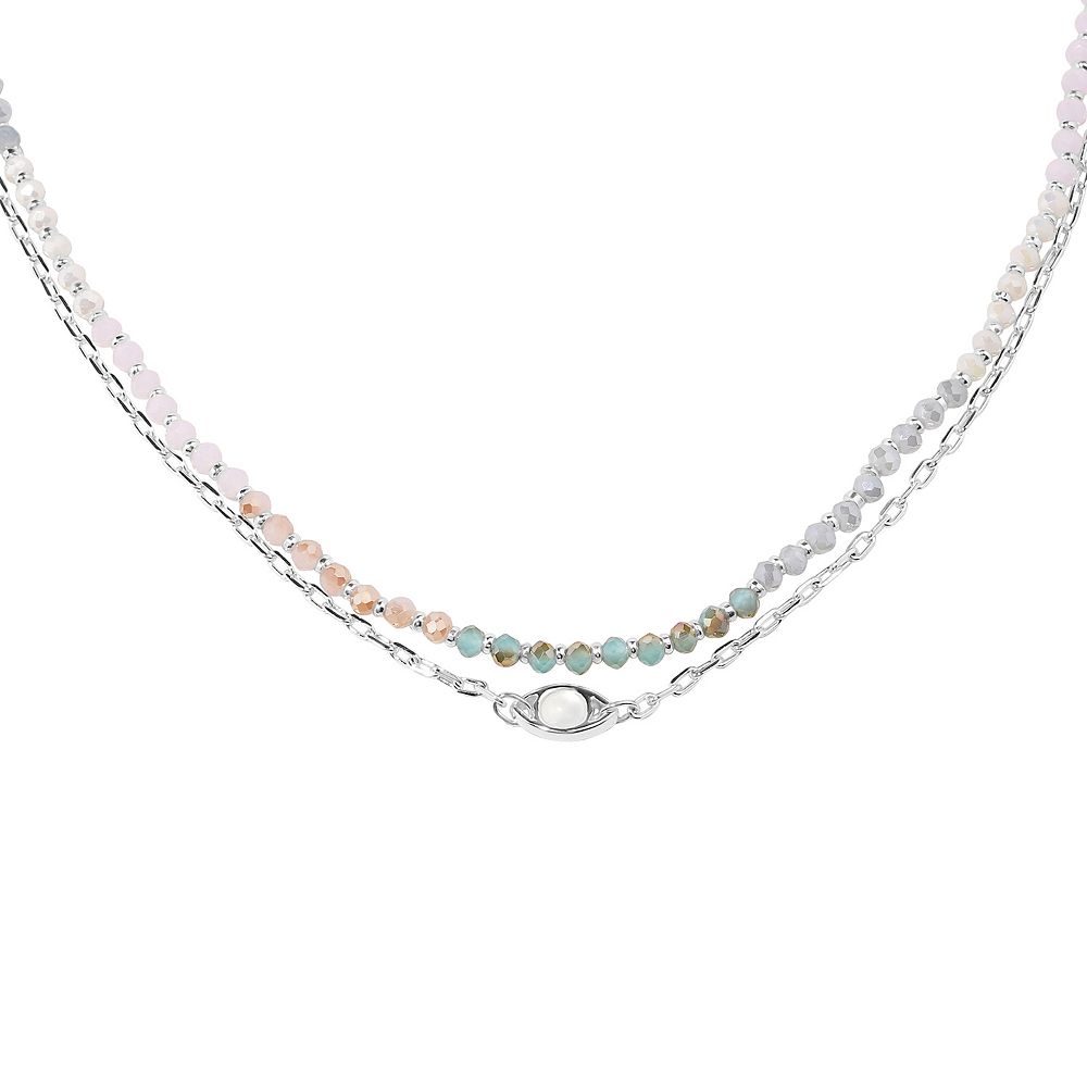 LC Lauren Conrad 2-Row Pastel Bead Charm Necklace