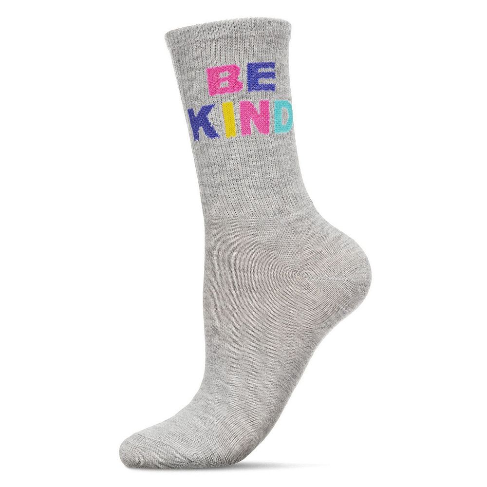 Women's Be Kind Multicolor Block Letter Crew Sock