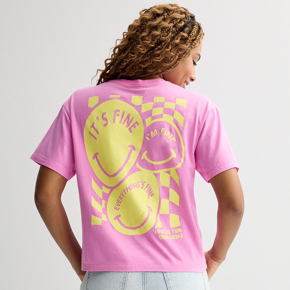 Juniors' It's Fine I'm Fine Everythings Fine Smiley Face Skimmer ...