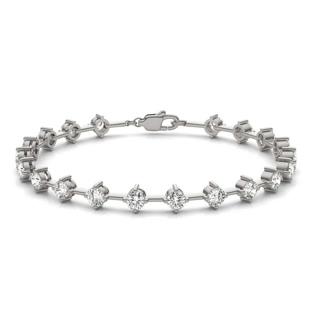 Charles & Colvard Sterling Silver 2 ⅕ Carat T.W. Lab-Created Moissanite ...