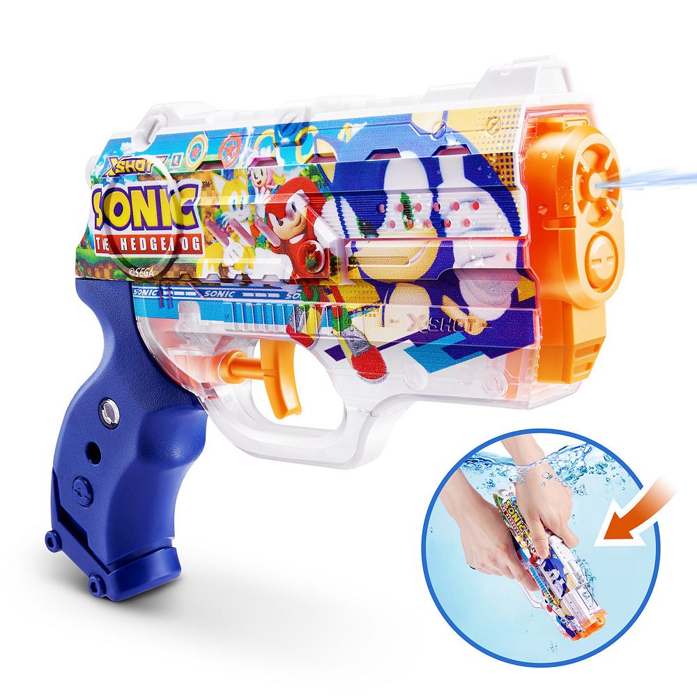 XSHOT Fast-Fill Skins Nano Sonic The Hedgehog Water Blaster by ZURU