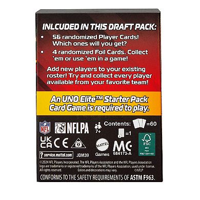 Mattel UNO Elite NFL Draft Pack Cards