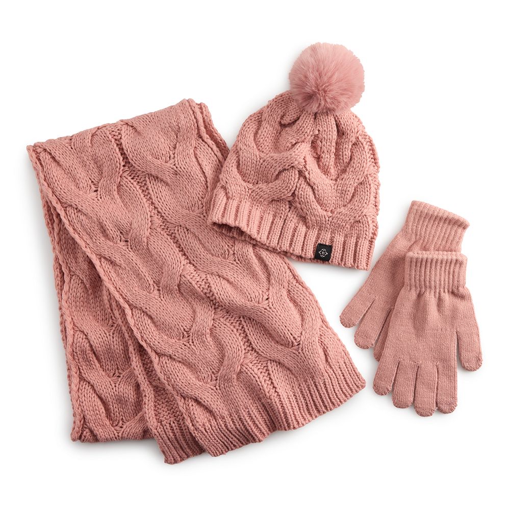 Women's Nanette Lepore Scarf, Gloves, and Hat 3-Piece Set