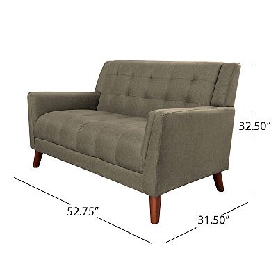NicBex 52.75 inch Mid Century Modern Loveseat Sofa with Tufted Backrest for Living Room Office Apartment Blue