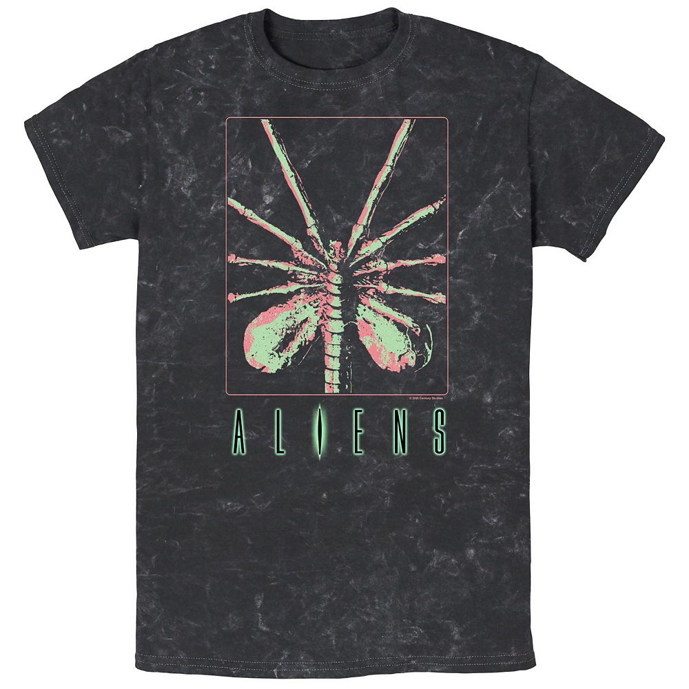 Men's Aliens Xenomorph Birth Mineral Wash Graphic Tee