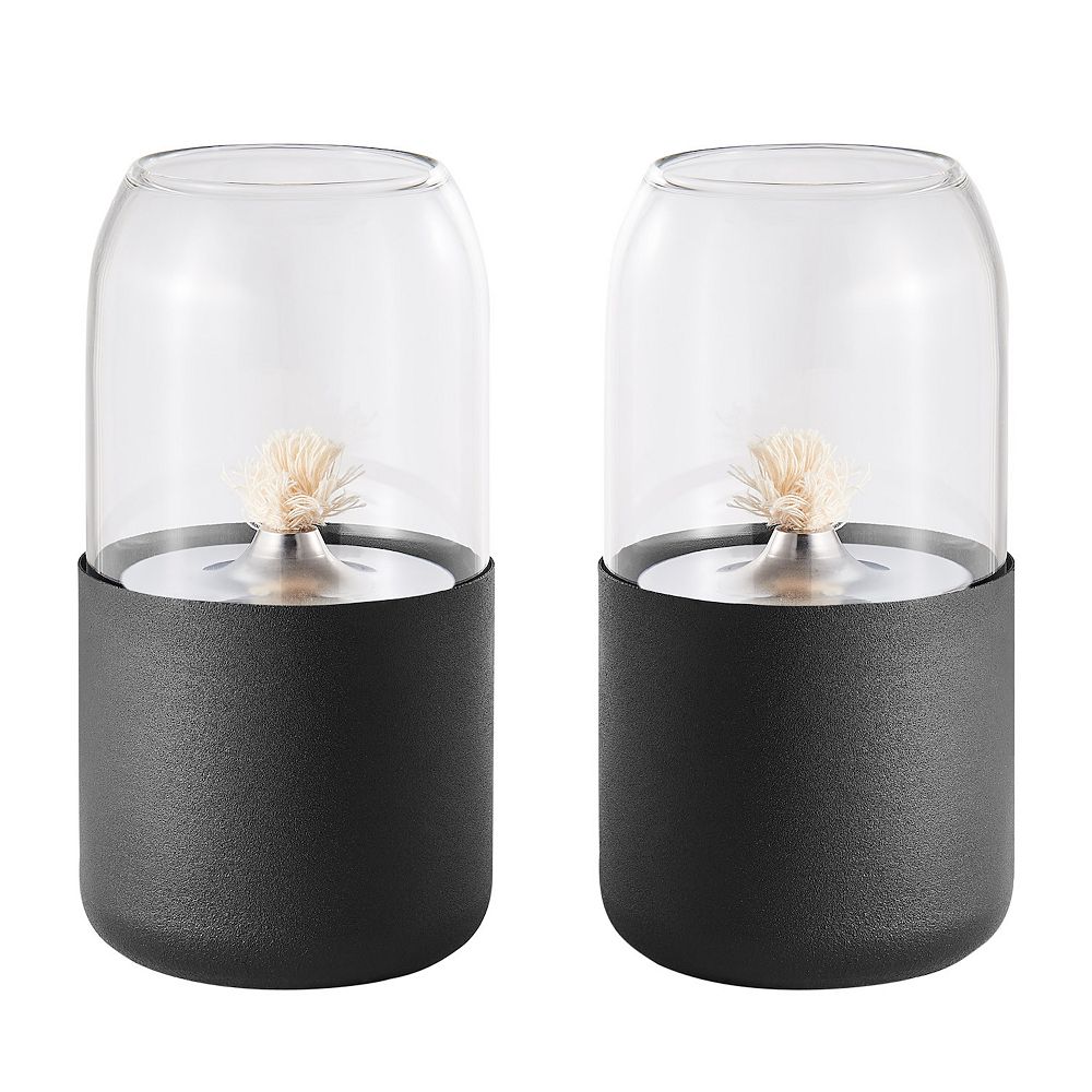 Ambrose Oil Lamp Style Rope Wick Clean-Burning Tabletop Portable Fire ...