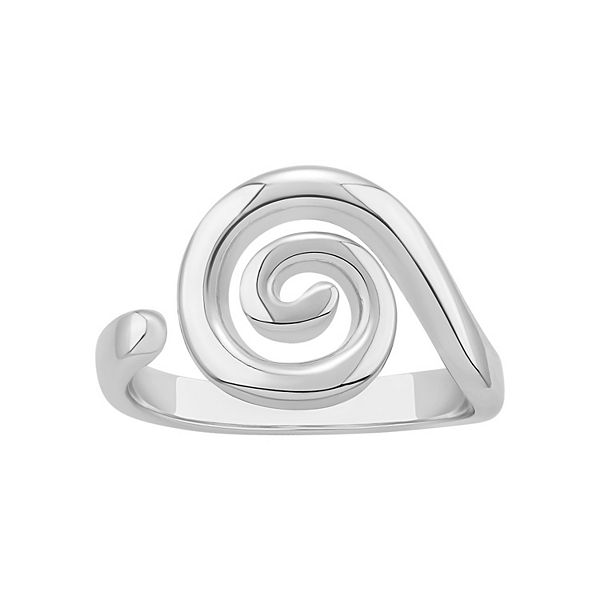 Emberly Polished Swirl Open Band Ring