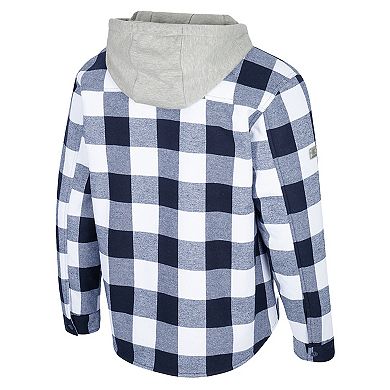 Men's Colosseum Navy/White Michigan Wolverines Buffalo Plaid Full-Zip ...
