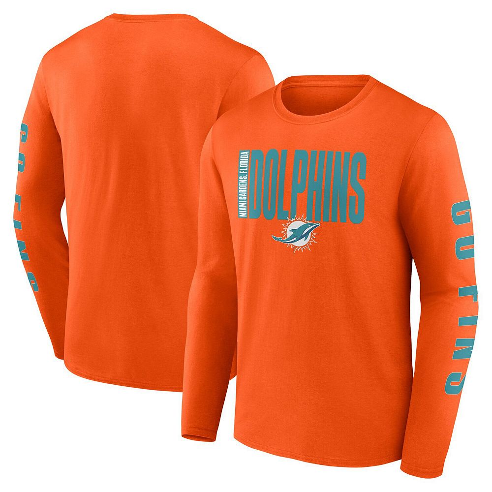 Men's Fanatics Orange Miami Dolphins Big & Tall Vision Long Sleeve T-Shirt
