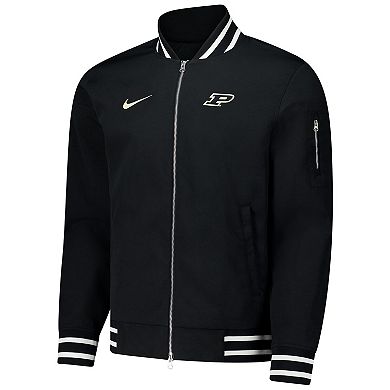 Men's Nike Black Purdue Boilermakers Full-Zip Bomber Jacket