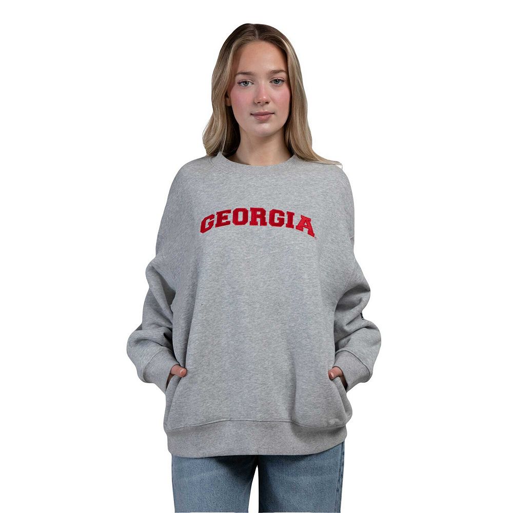 Women's Hype and Vice Heather Gray Georgia Bulldogs Offside Pullover ...