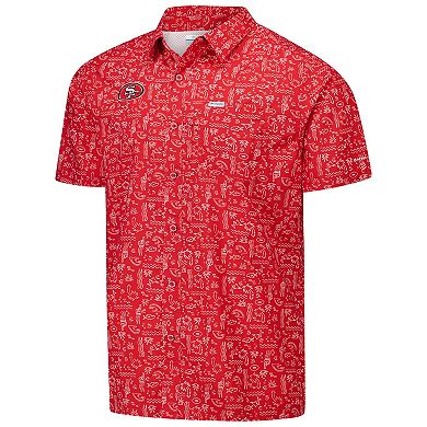 Men's Columbia PFG Red San Francisco 49ers Super Slack Tide Omni-Wick ...