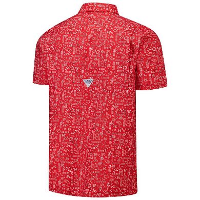 Men's Columbia PFG Red San Francisco 49ers Super Slack Tide Omni-Wick ...