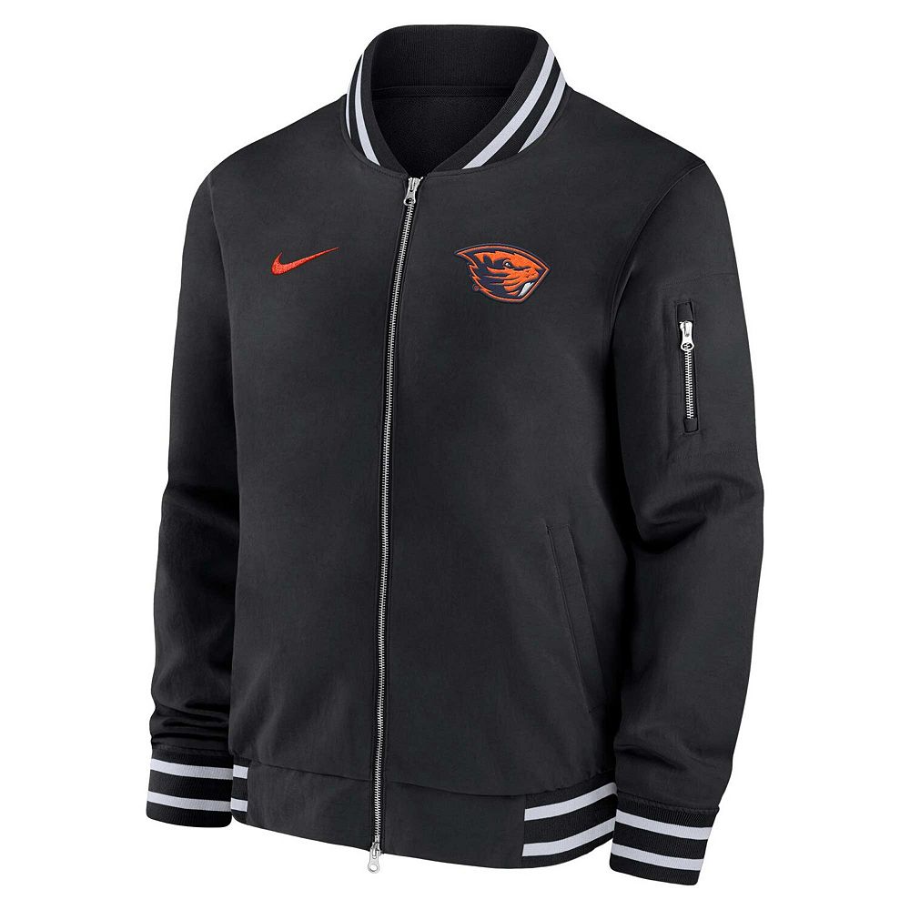 Men's Nike Black Oregon State Beavers Full-Zip Bomber Jacket