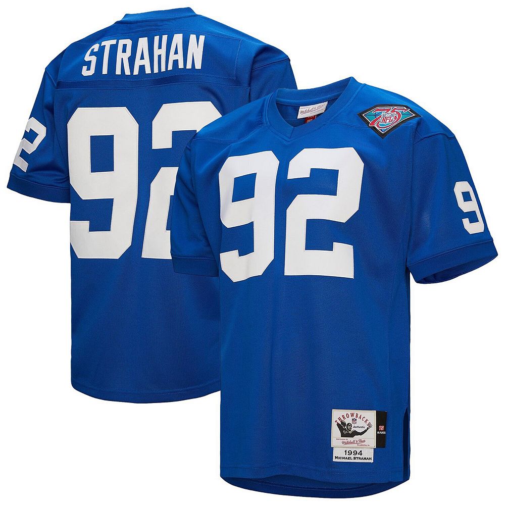 Men's Mitchell & Ness Michael Strahan Royal New York Giants 1994 ...