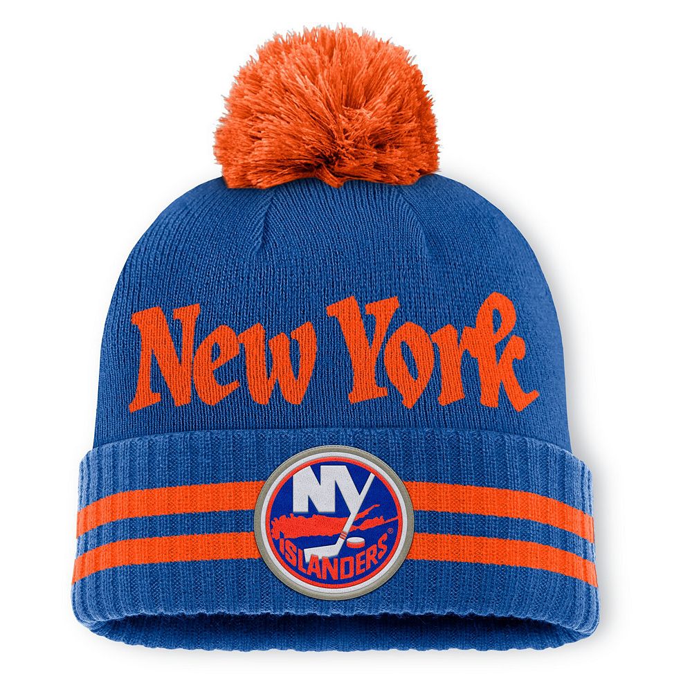 Men's Fanatics Royal New York Islanders Heritage Blind Side Cuffed Knit ...