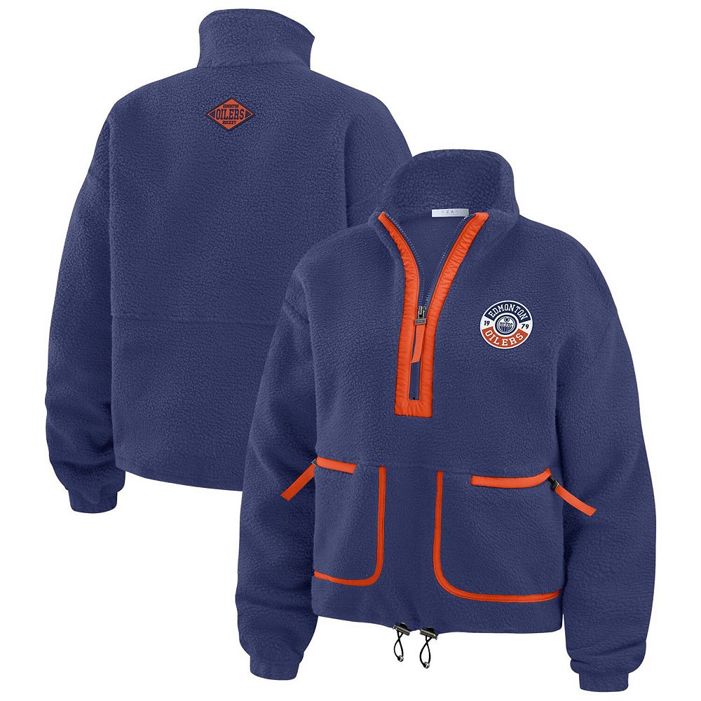 Women's WEAR by Erin Andrews Royal Edmonton Oilers Polar Fleece Half ...