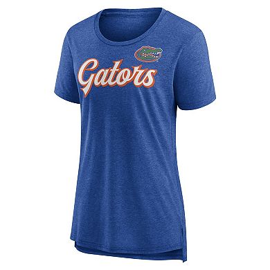 Women's Fanatics Royal Florida Gators Heritage Past Script Tri-Blend T ...