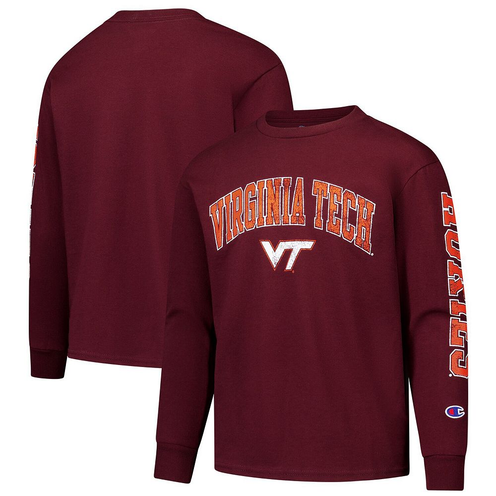 Youth Champion Maroon Virginia Tech Hokies Distressed Arch Over Logo ...