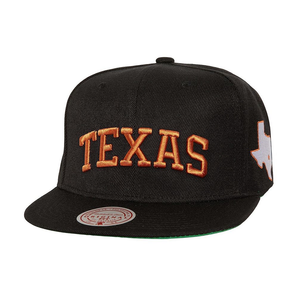 Men's Mitchell & Ness Black Texas Longhorns Triple Play Snapback Hat