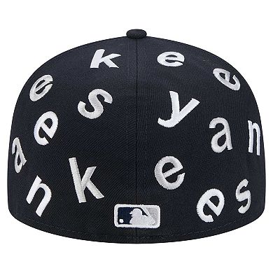 Men's New Era Navy New York Yankees Team Confetti 59FIFTY Fitted Hat