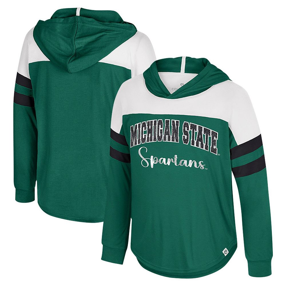Girls Youth Colosseum Green Michigan State Spartans Reflection Hoodie ...
