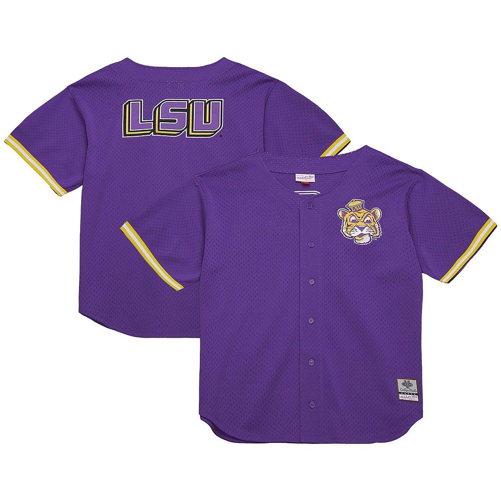 Men's Mitchell & Ness Purple LSU Tigers Game Time Vintage Mesh Button ...