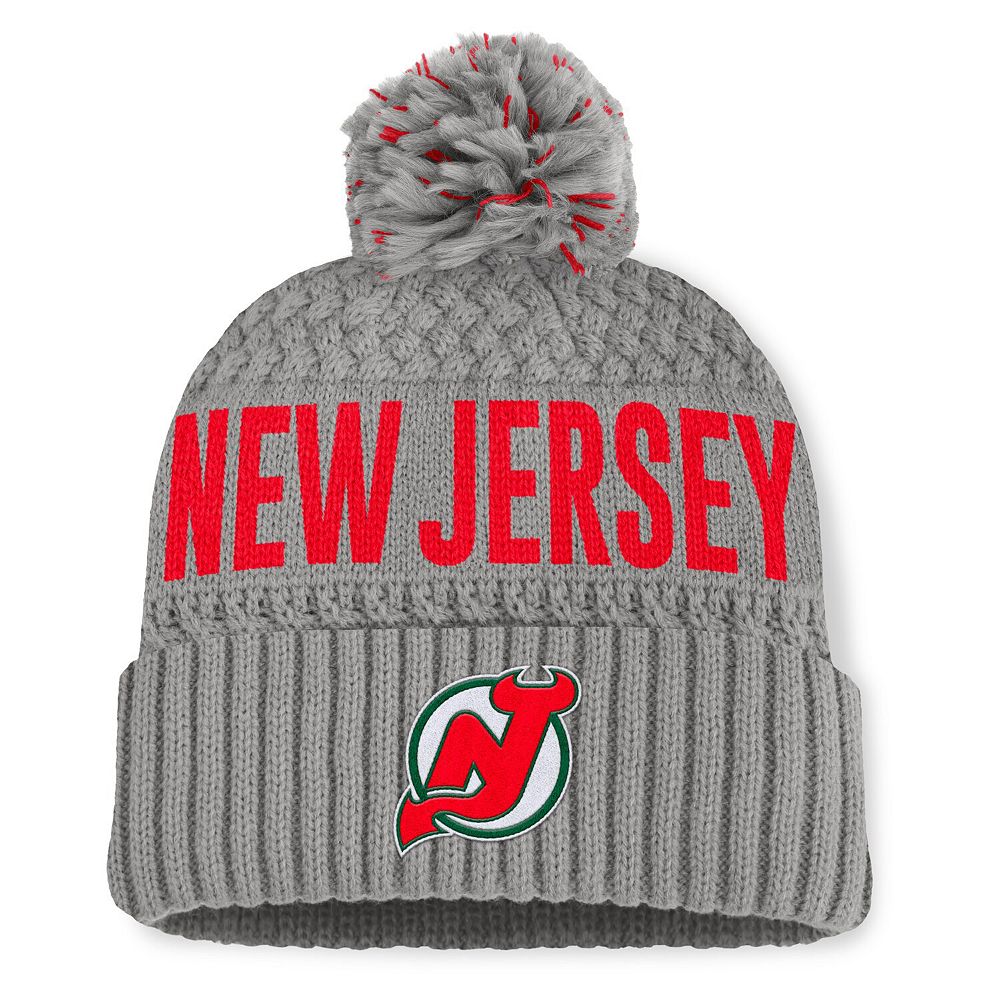 Women's Fanatics Gray New Jersey Devils Heritage Tilly Cuffed Knit Hat ...