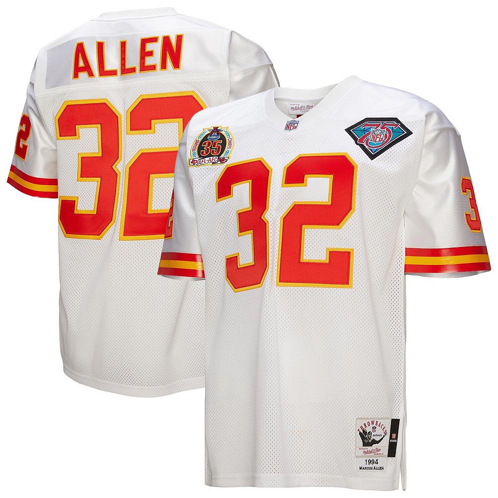 Men's Mitchell & Ness Marcus Allen White Kansas City Chiefs 1994 ...