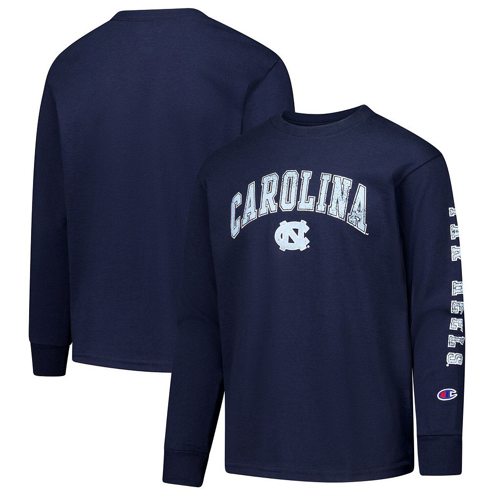 Youth Champion Navy North Carolina Tar Heels Distressed Arch Over Logo ...