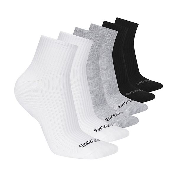 Women's Skechers® 6-pk. Terry Quarter Crew Socks