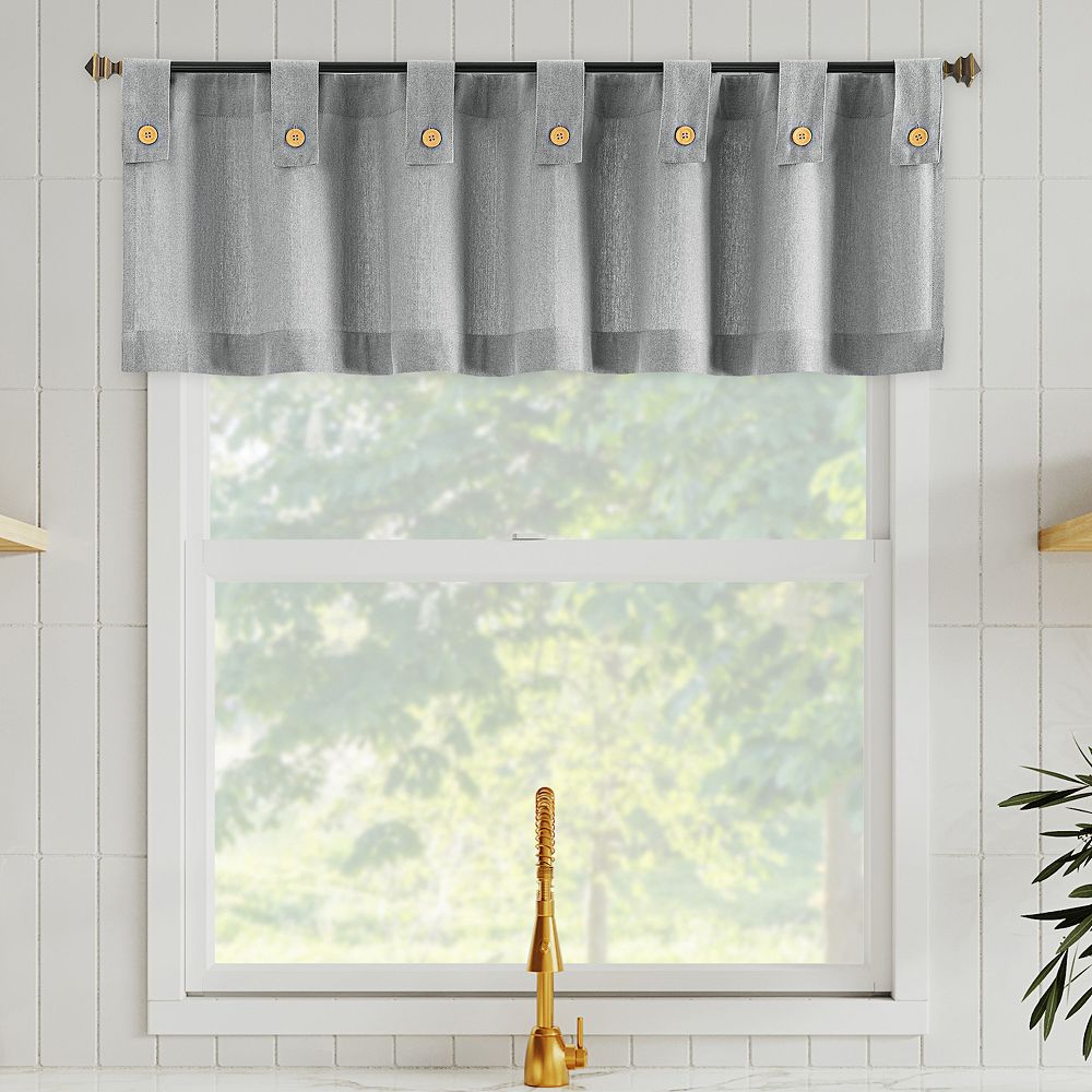 Archaeo Cotton Blend Button Tab Top Cafe Curtain Valance