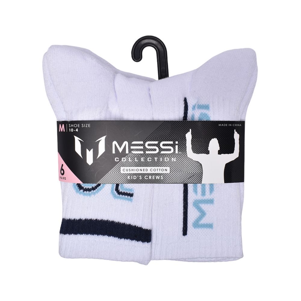 Kids' Messi Collection 6 pk. Big 10 Crew Socks